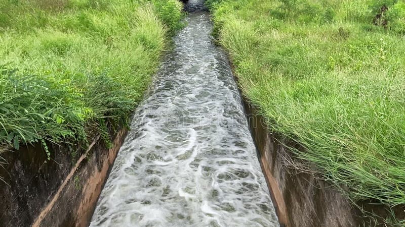 The Water Was Flowing from the Dam To Drain Water Along the Way. Stock ...