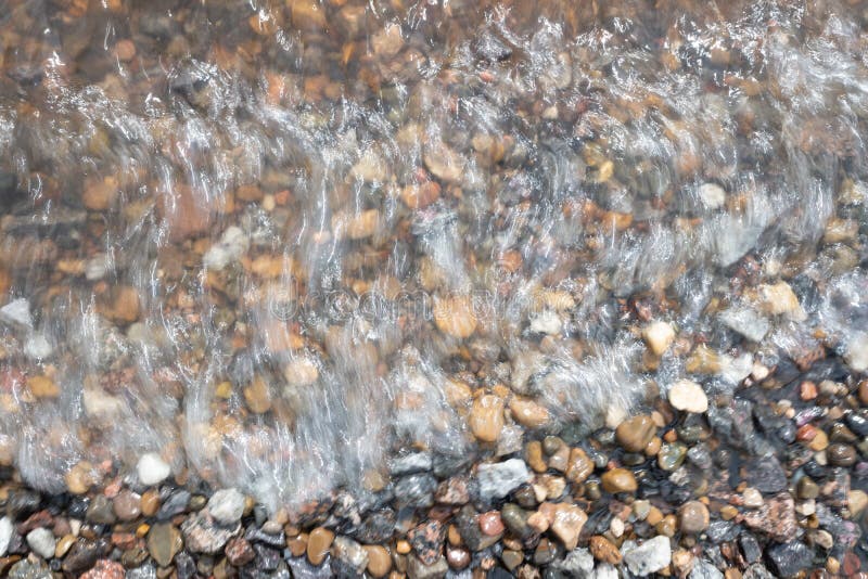 The Water Washes the Multi-colored Pebbles on the Shore. Flat Lay Stock ...