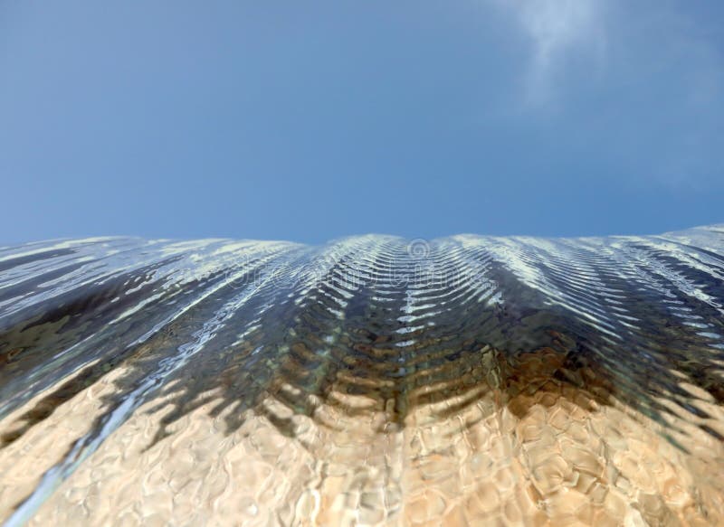 Water of the Waterfall Falling from Above and the Blue Sky Witho Stock ...