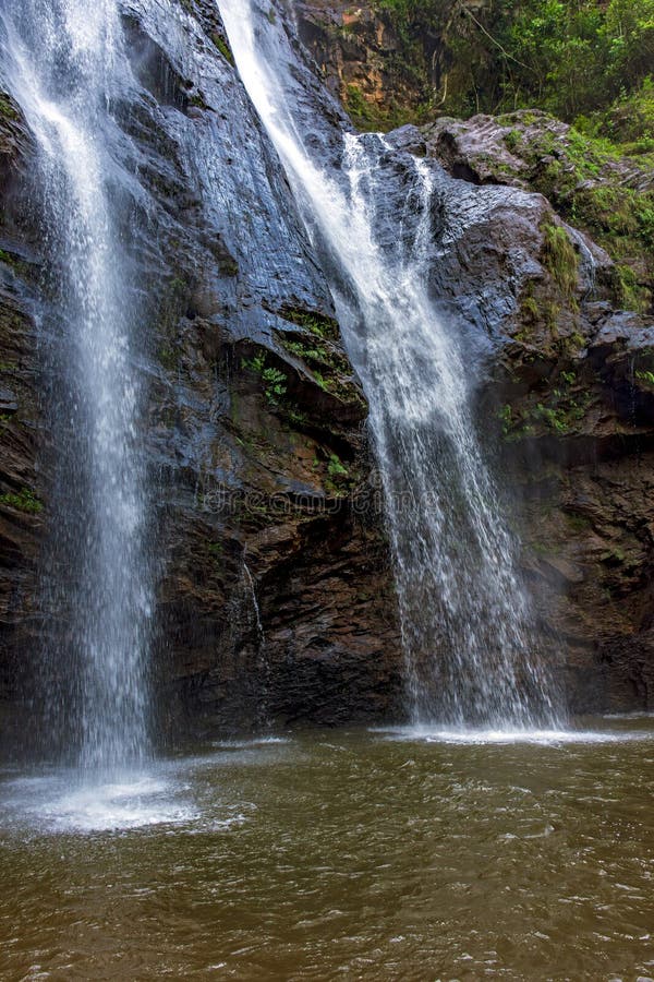 Water from the Waterfall Running Over the Rocks Stock Image - Image of ...