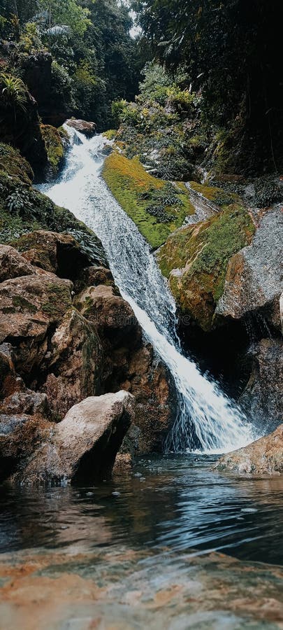 Water Waterfall Stone Green Nature Stock Image - Image of stone, nature ...