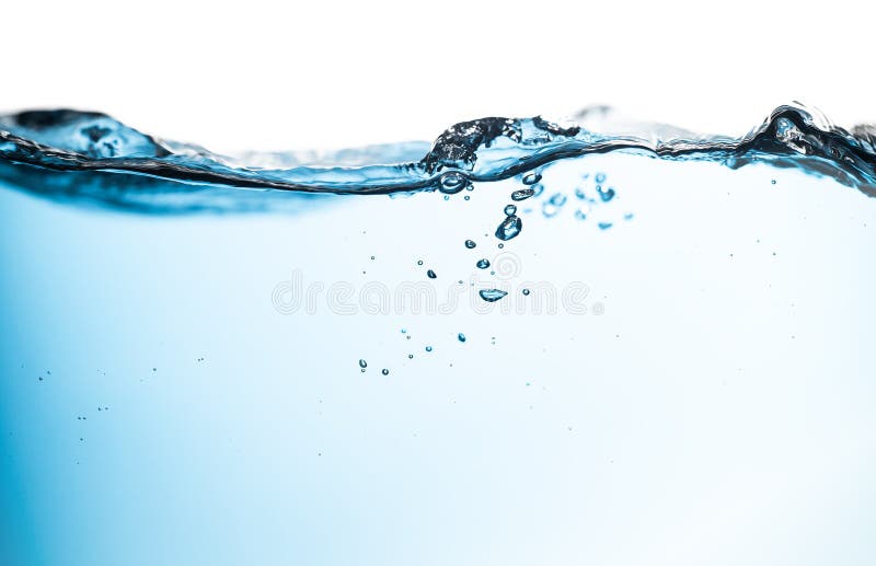 Water Wave. Air Bubbles Float Up in Water. Pure Drinking Water ...
