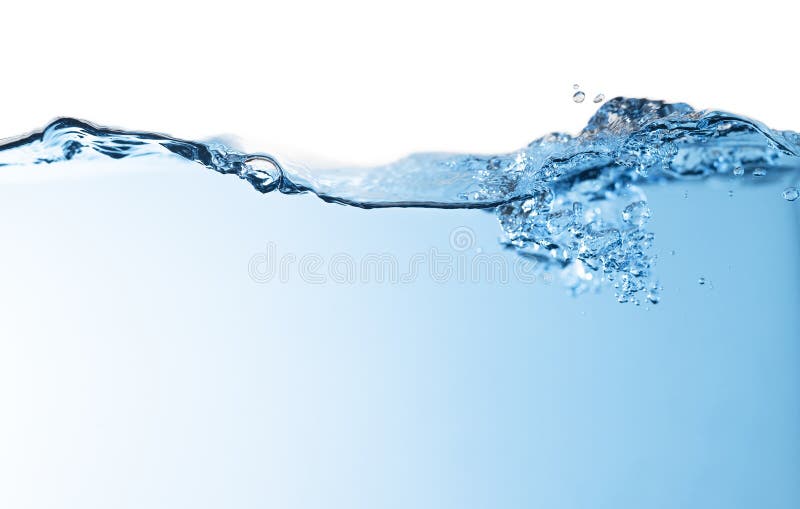 Water Wave. Air Bubbles Float Up in Water. Pure Drinking Water ...