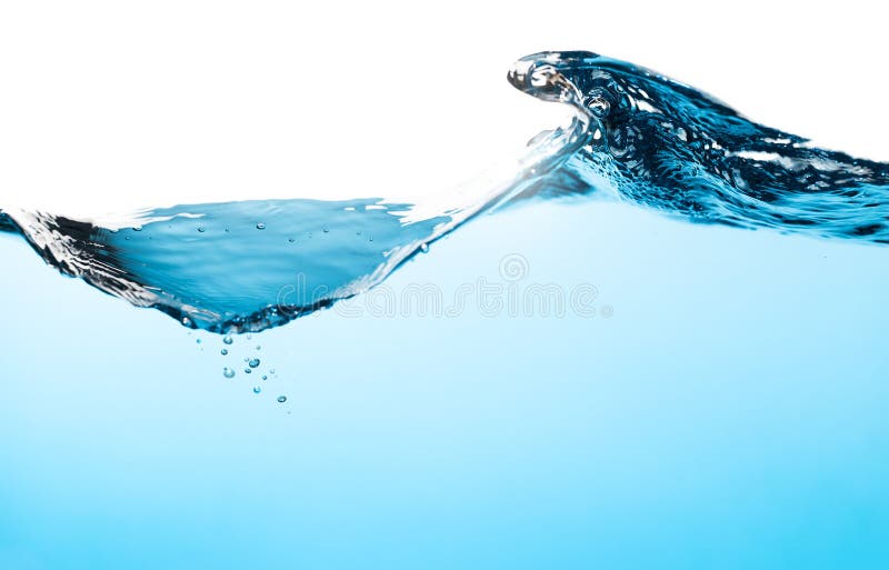 Water Wave. Air Bubbles Float Up in Water. Pure Drinking Water ...