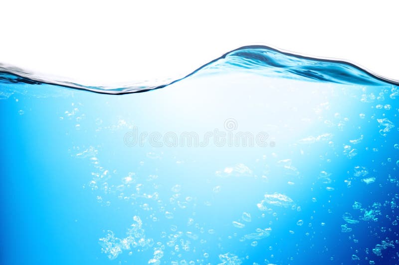 Water Wave. Air Bubbles Float Up in Water. Pure Drinking Water ...