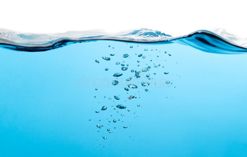 Water Wave. Air Bubbles Float Up Under Water Stock Illustration ...
