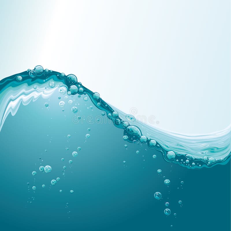 Water Wave with Bubbles stock vector. Illustration of realistic - 13545882