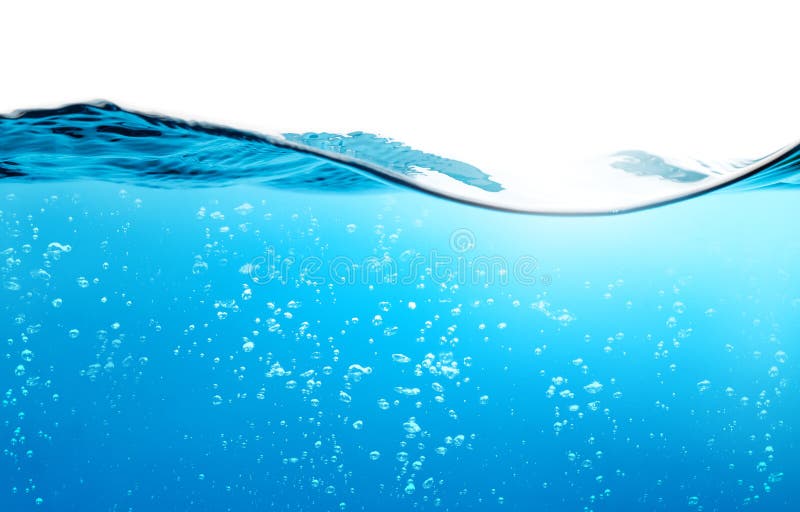 Water Wave. Water Bubbles Float Up Under Water Stock Photo - Image of ...