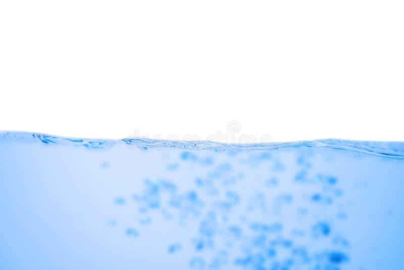 Water Wave with Bubbles on a White Stock Photo - Image of blue, clear ...