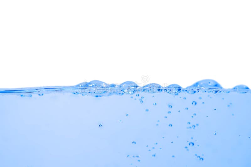 Water Wave with Bubbles on a White Stock Photo - Image of blue, clear ...