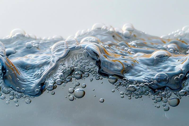 Water Wave with Bubbles on White Background, Clean and Minimalistic ...