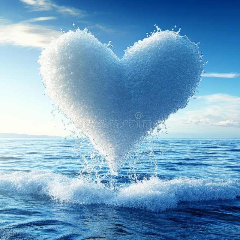 Water Wave Creates Beautiful Heart Shape Stock Photos - Free & Royalty ...