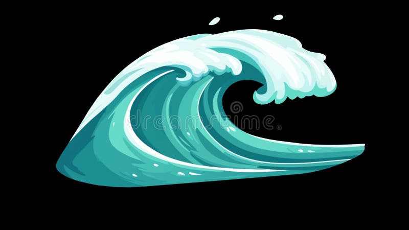 Water Wave Graphic Animation. Alpha Channel Stock Video - Video of ...