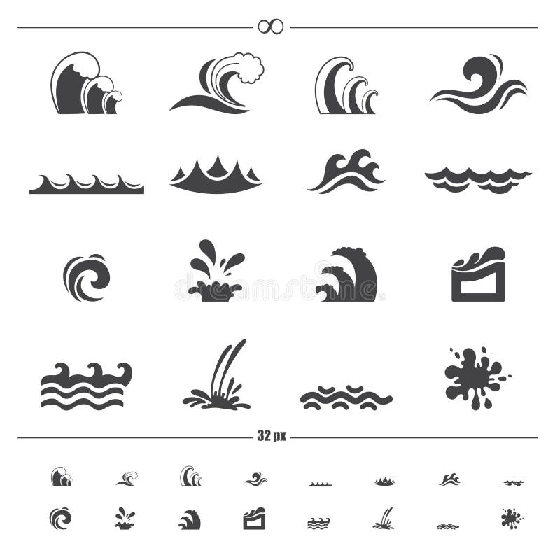 Wave icons stock vector. Illustration of icons, florals - 57440806