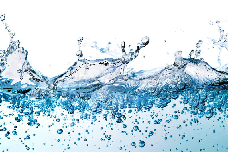 Water Wave Isolated on White Background, Clear Blue Water Splash in the ...