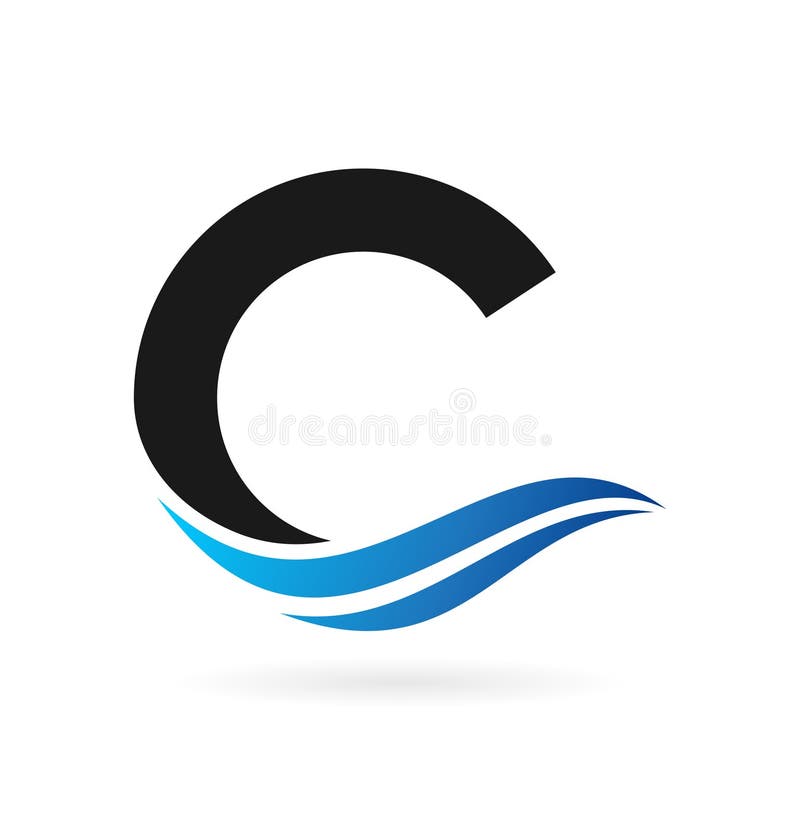 Letter C Water Wave Logo Vector Icon Stock Vector - Illustration of ...