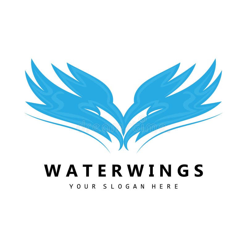 Water Wave Logo, Earth Element Vector, Water Wings Logo Design Style ...