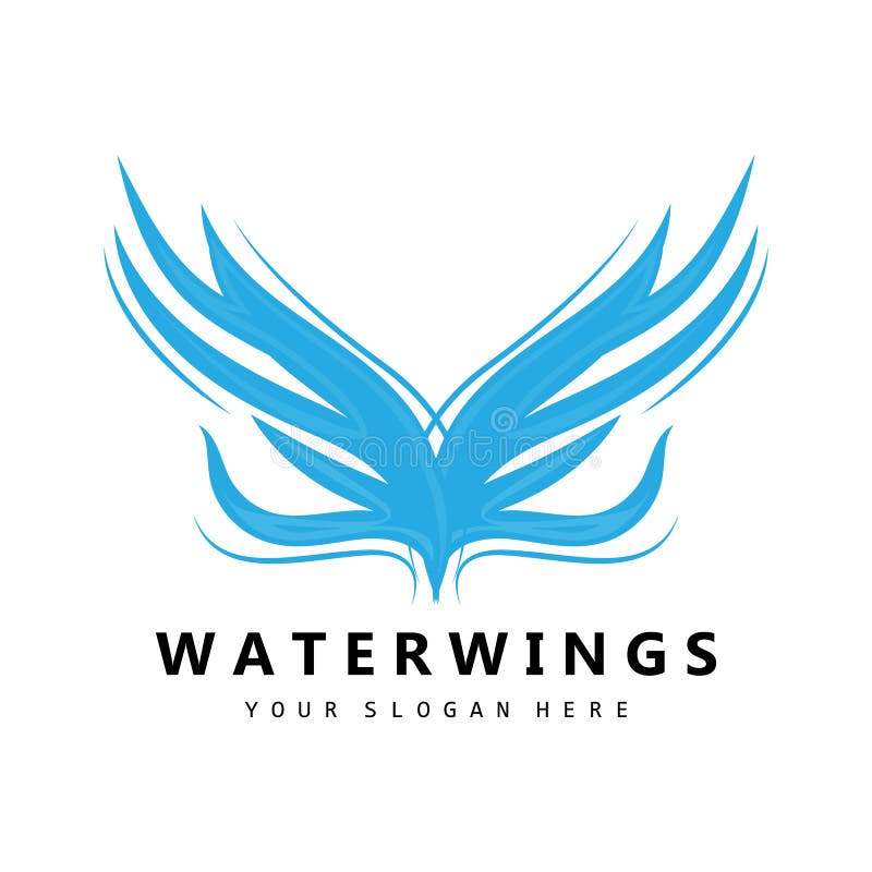 Water Wave Logo, Earth Element Vector, Water Wings Logo Design Style ...