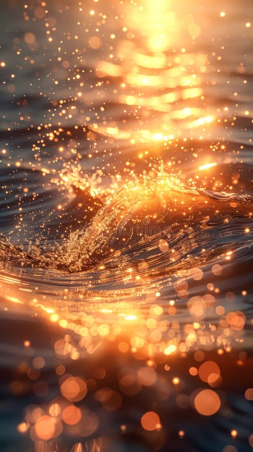 A Water Wave with a Lot of Sparkles in it. Stock Image - Image of ...