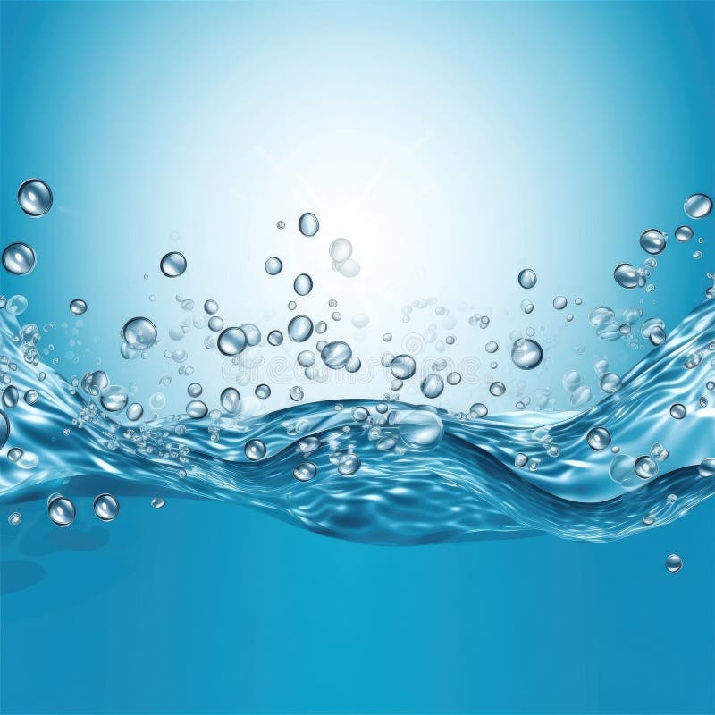 Water Wave with Oxygen Bubbles in the Underwater Clear Liquid Flowing ...