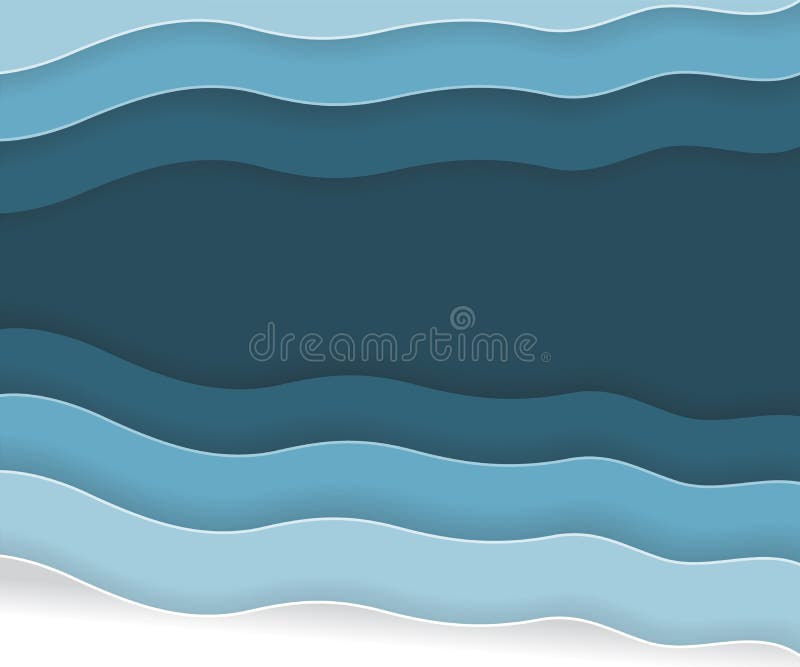 Water Wave Paper Cut Abstract Background Design, Stock Vector ...