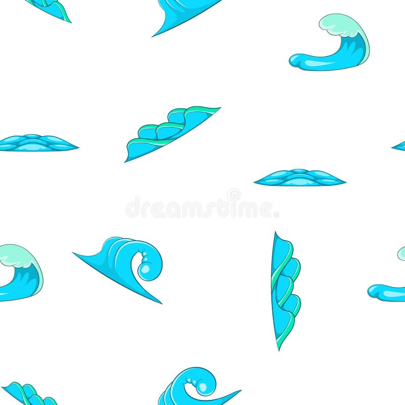 Water Wave Pattern, Cartoon Style Stock Vector - Illustration of ...