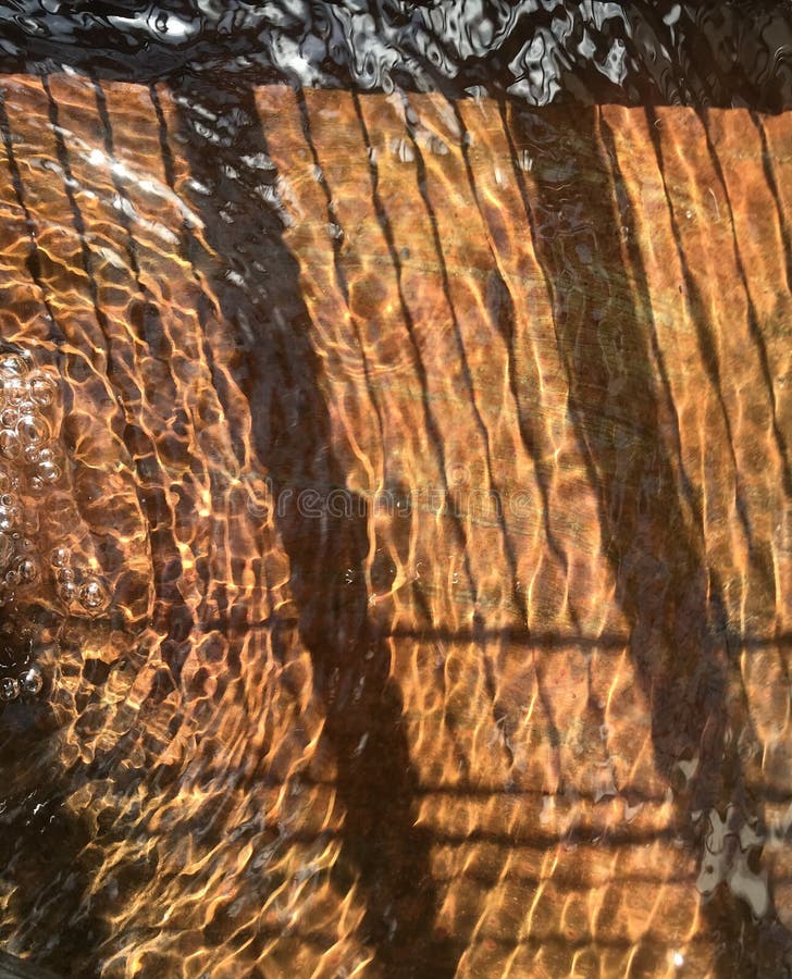 Water Wave Pattern with Iron Bars Shadow Stock Image - Image of iron ...