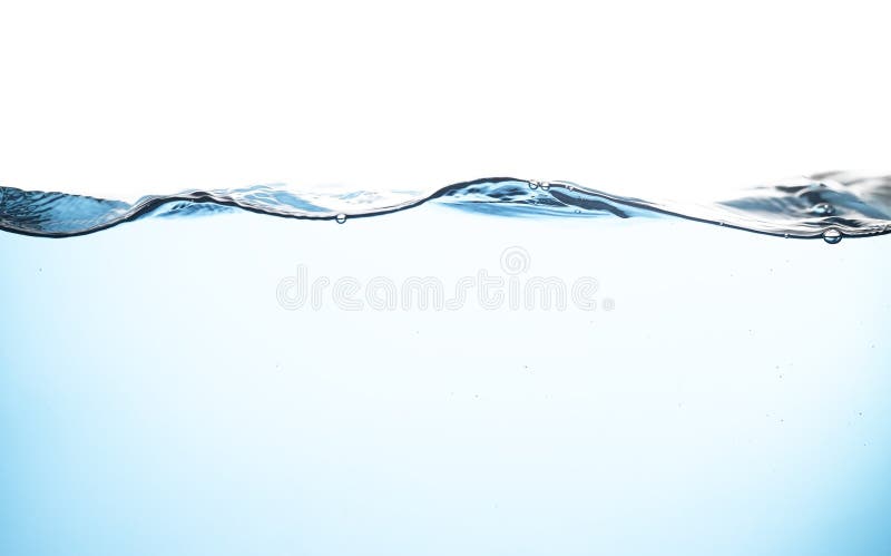Water Wave. Pure Drinking Water, Blue Water Textured on White ...