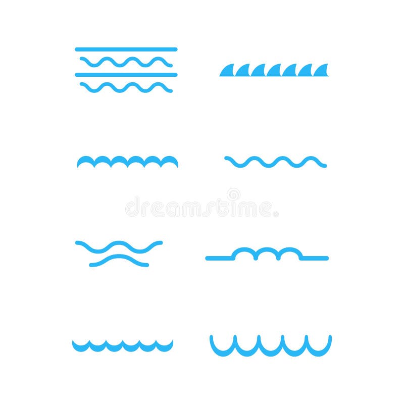 Water Wave Set Vector Design Template Illustration Stock Vector ...