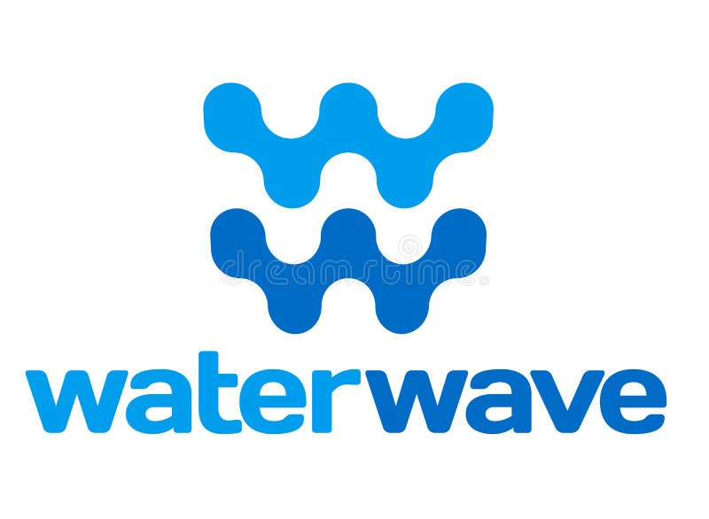 Water Wave Sign or Symbol in Blue Tones. Isolated Stock Vector ...