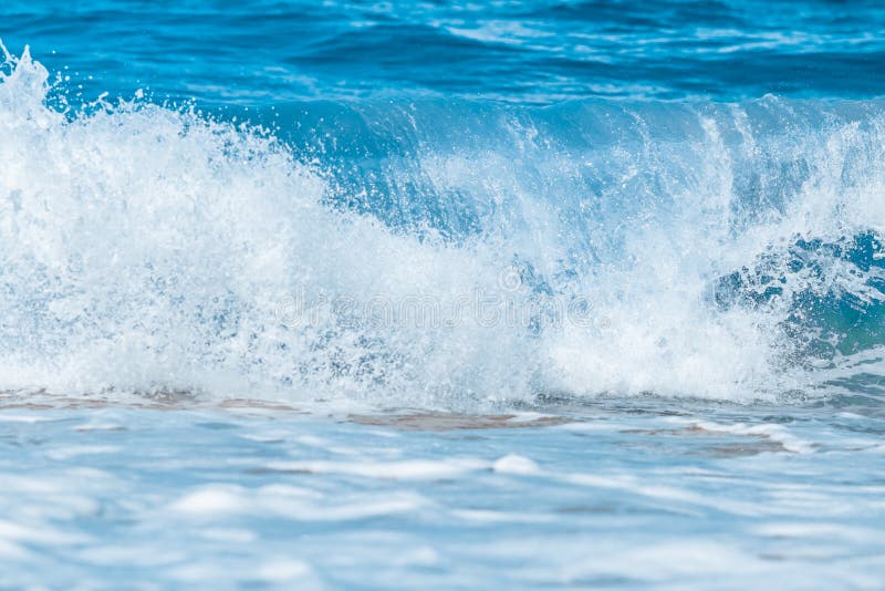 Water Wave Splash on Blue Sea Background Stock Photo - Image of flow ...