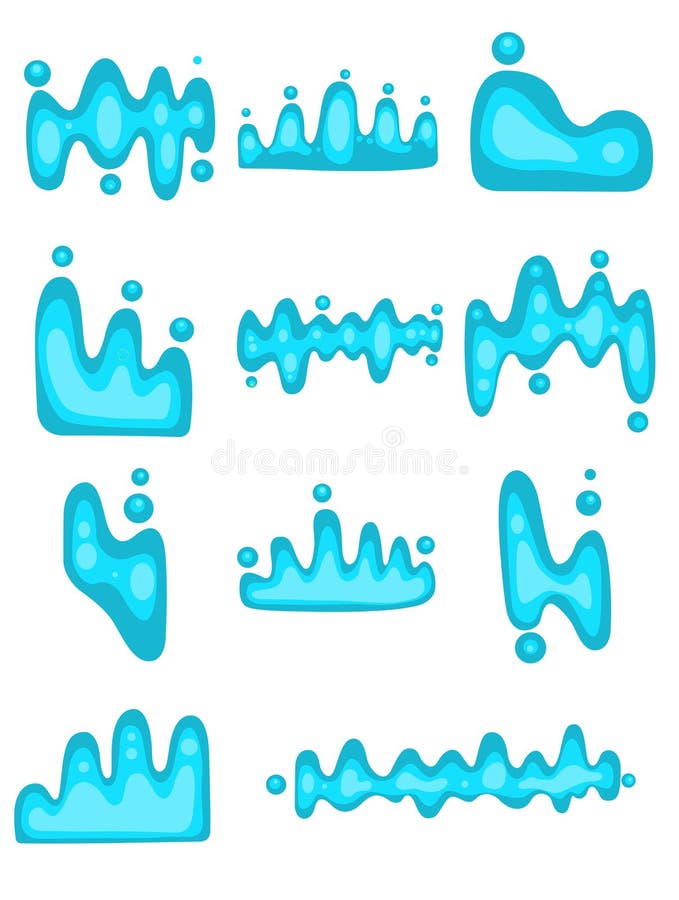 Water Wave and Splash Water Flat Design for Banner and Border ...