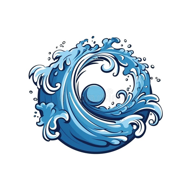 Water wave splash logo stock illustration. Illustration of refreshing ...