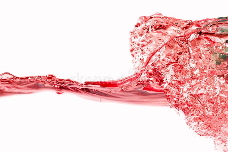 Water Wave and Splash Pink Color on White Background Stock Photo ...