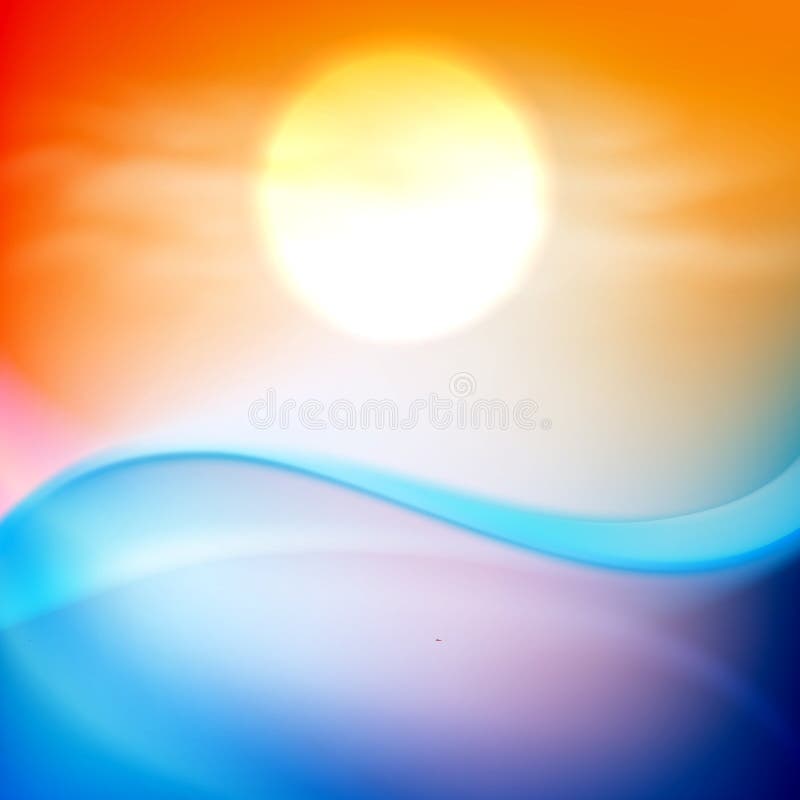 Water wave in sunset time stock vector. Illustration of drop - 50994269