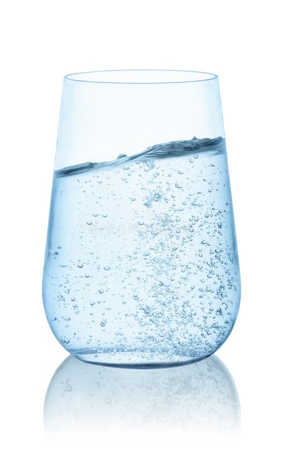 Water with Wave Surface Level in Glass Isolated on White Stock Image ...