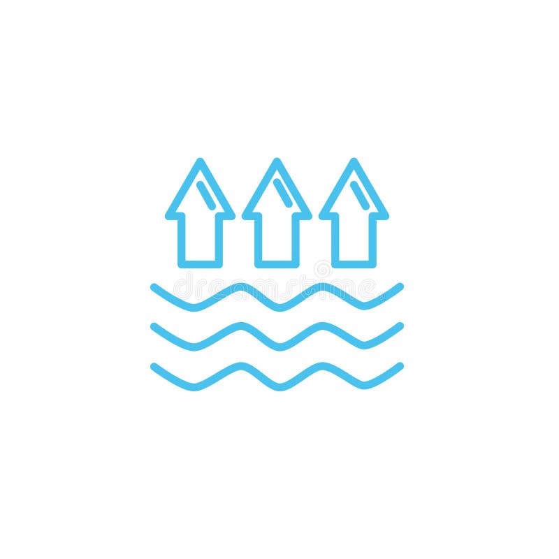 Water Waves with Arrows Up Line Style Icon Stock Vector - Illustration ...