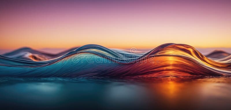 Water Waves As a Gradient of Orange and Blue Stock Illustration ...