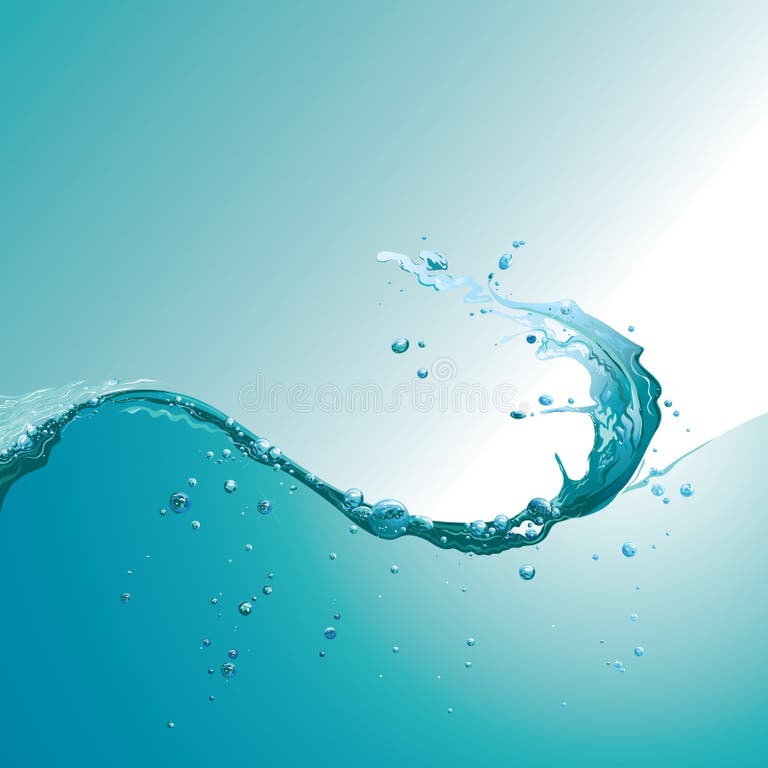 Water Waves with Bubbles. Vector Illustration Decorative Design Stock ...