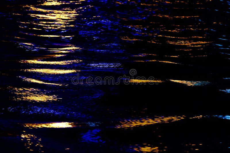 Blurred Colorful Lights Reflection on River Surface Stock Image - Image ...