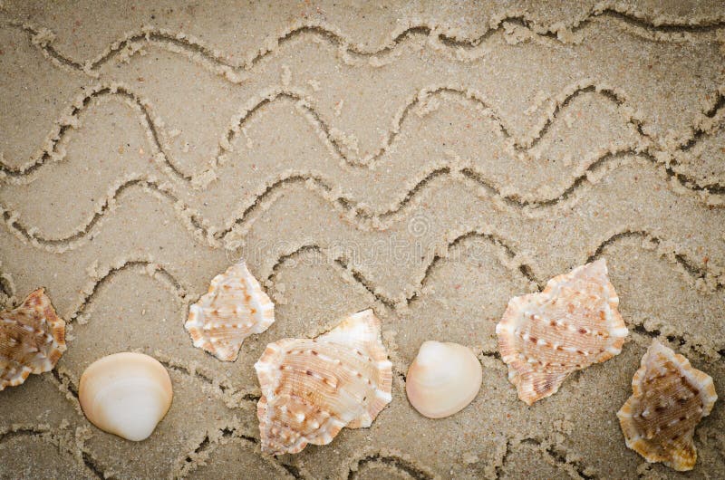 Water Waves Drawing on Sand Stock Photo - Image of nature, seashore ...