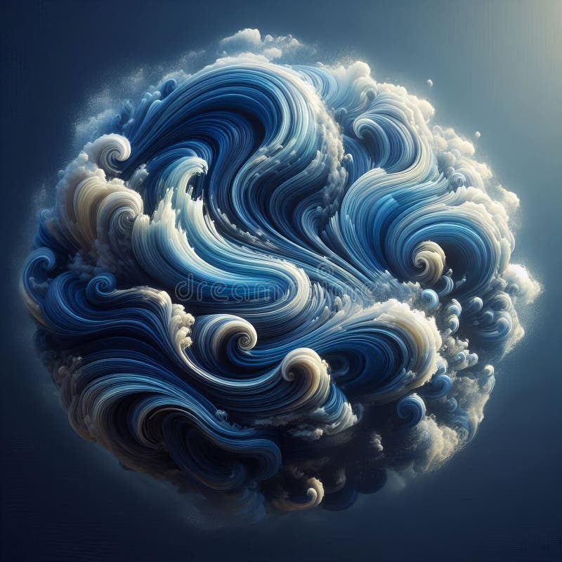 Water Waves in a Fluid and Dynamic Composition, Photorealisti Stock ...
