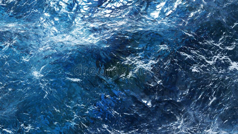 Water Waves Pattern Texture, Rough Sea Waves 3d Illustration Stock ...