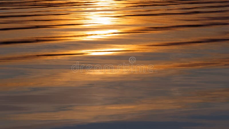 Water Waves with Reflections at Sunset. Stock Image - Image of golden ...