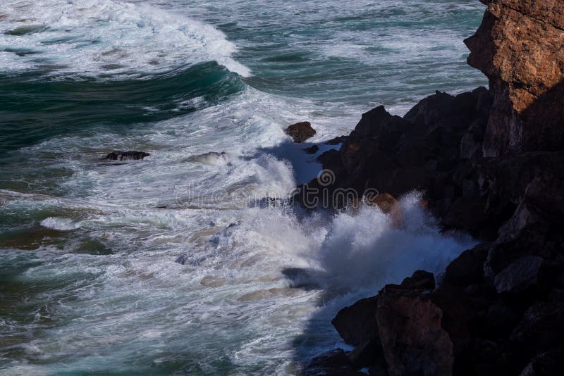 Water, waves and rocks stock image. Image of rocky, nature - 92909731