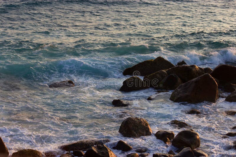 Water, waves and rocks stock image. Image of power, break - 93726199