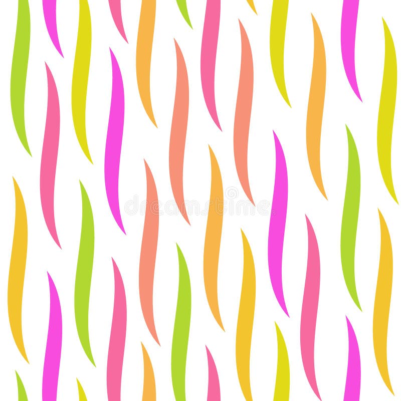 Water Waves Seamless Pattern, Curve Lines. Multycolor Rhythmic Waves ...