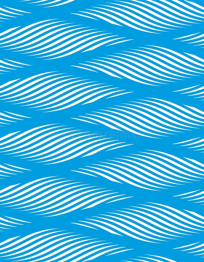 Water Waves Seamless Pattern Vector Curve Lines Abstract Repeat Stock Vector Illustration Of