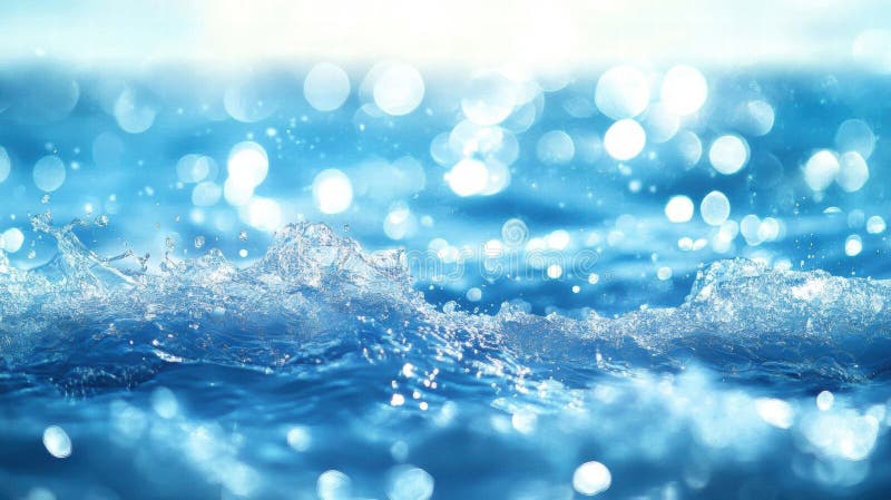 Water Waves and Shimmering Lights Stock Image - Image of oceanic, indigo: 352642771