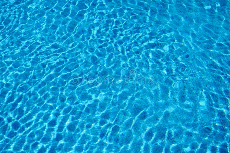 Water Waves in Summer Outdoor Pool with Reflection on Bottom. Surface ...